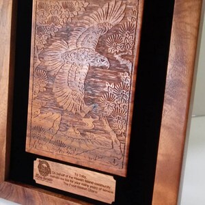 Hawaiian Hawk Wall Art Engraved Plaque in 8x10 Solid Koa Wood Frame ...