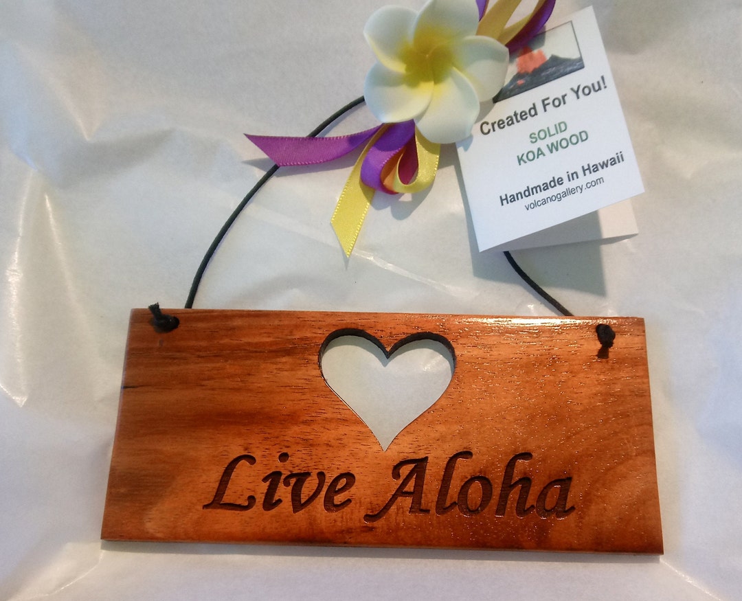 Hawaiian Koa Wood "live Aloha" Sign - Etsy