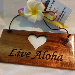 Hawaiian Koa Wood "live Aloha" Sign - Etsy