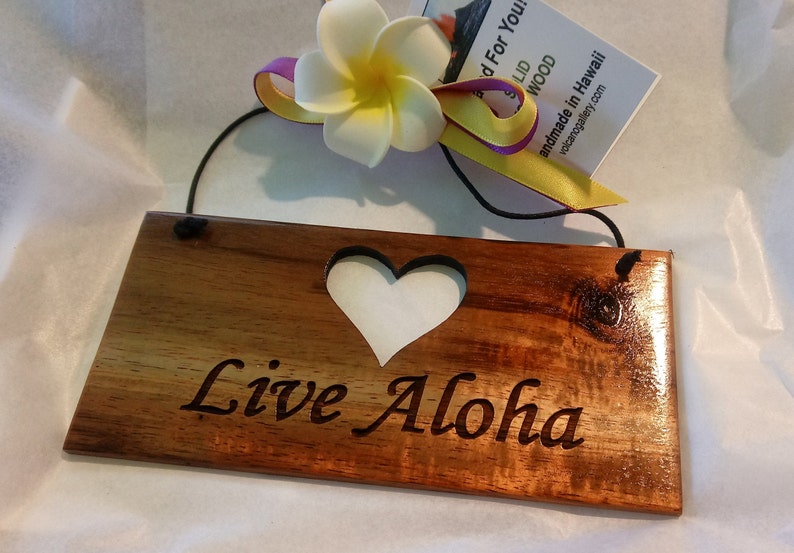Hawaiian Koa Wood "live Aloha" Sign - Etsy