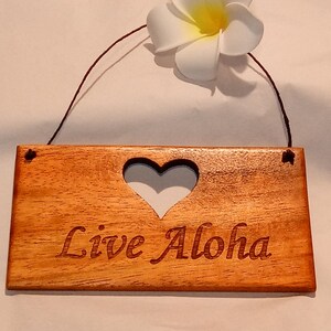 Hawaiian Koa Wood "live Aloha" Sign - Etsy