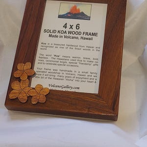 Hawaiian Koa Wood Plumeria Picture Frame - 5x7 Wall Decor - Handmade in ...