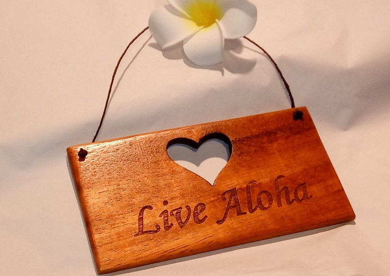 Hawaiian Koa Wood "live Aloha" Sign - Etsy