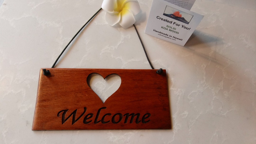 Hawaiian Koa Wood "welcome" Sign - Handmade in Hawaii - Etsy
