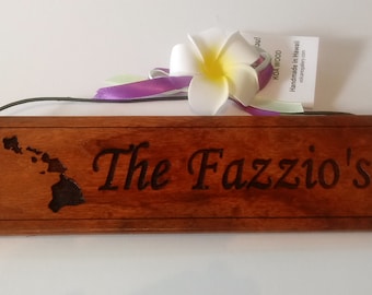 Personalized Hawaiian Koa Wood Hale Wall Plaque - Etsy