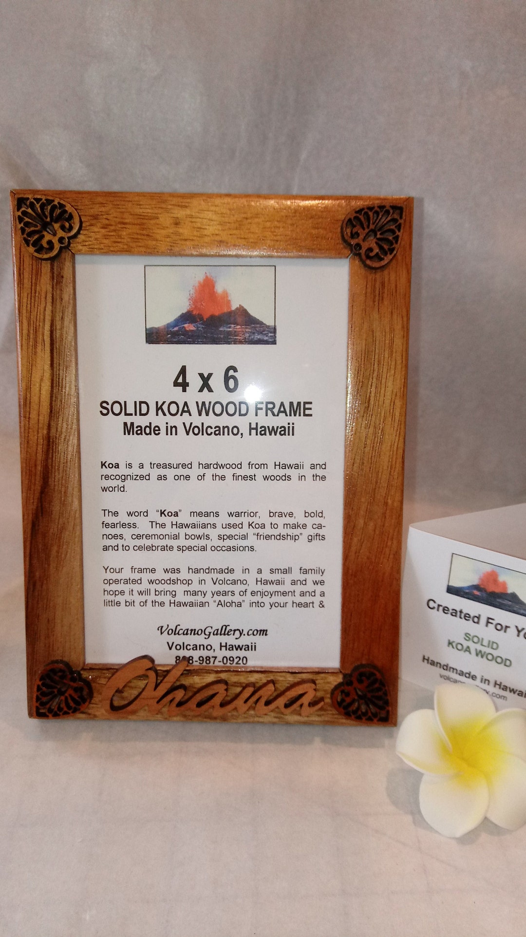 Ohana & Hearts - Solid Koa Wood Frame - 4x6 - Handmade in Hawaii - Etsy
