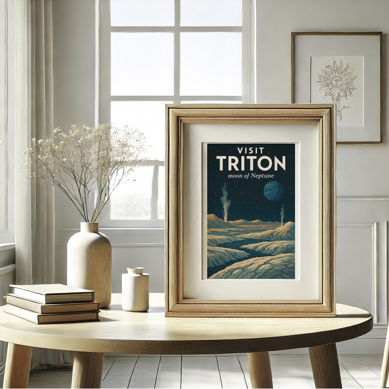 Visit Triton Poster – Retro Art Deco Style Travel Print of Neptune’s ...