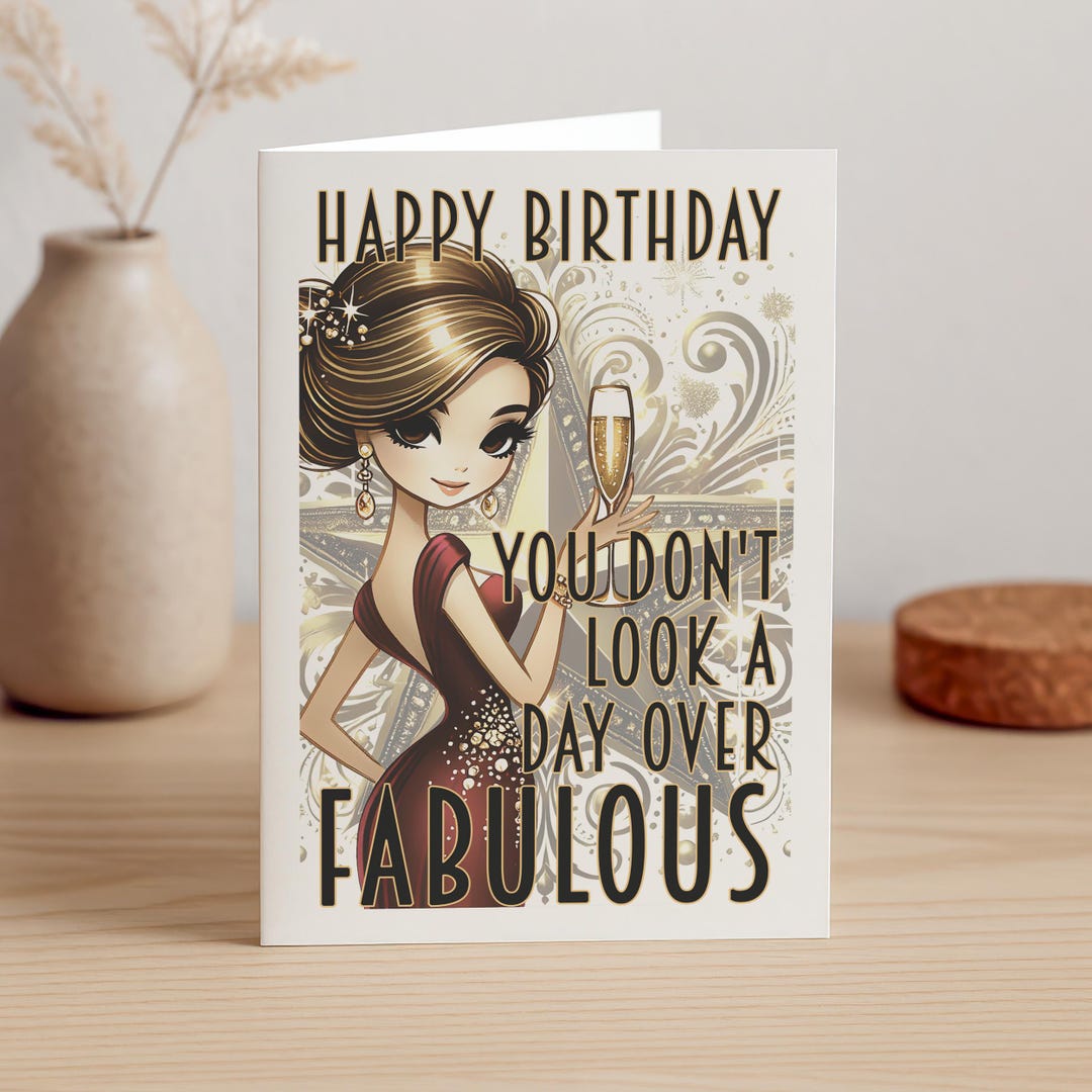Glamorous Birthday Card for Her 4x6" (10x15cm) | Personalized Name ...