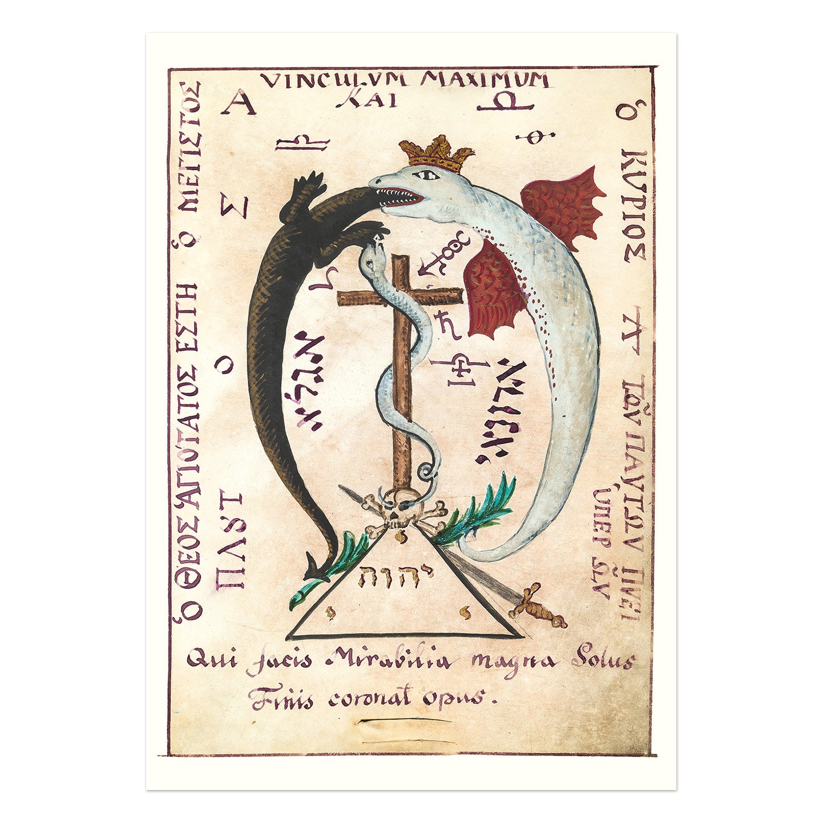 Red-winged Dragon Devouring a Lizard Giclée Poster Based on the ...