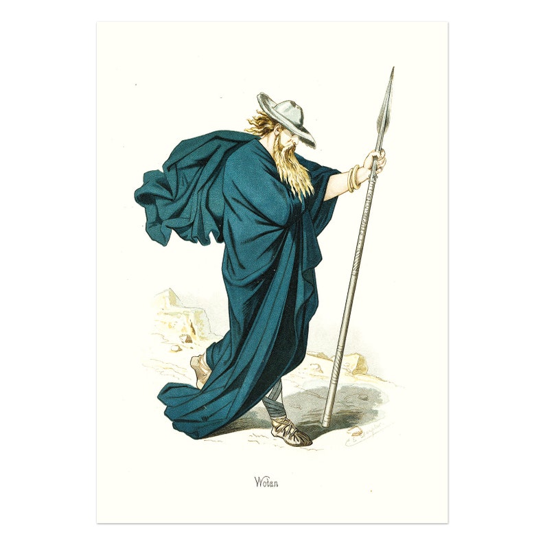 Beautiful Illustration of Odin / Wotan as the Wanderer Norse King of ...