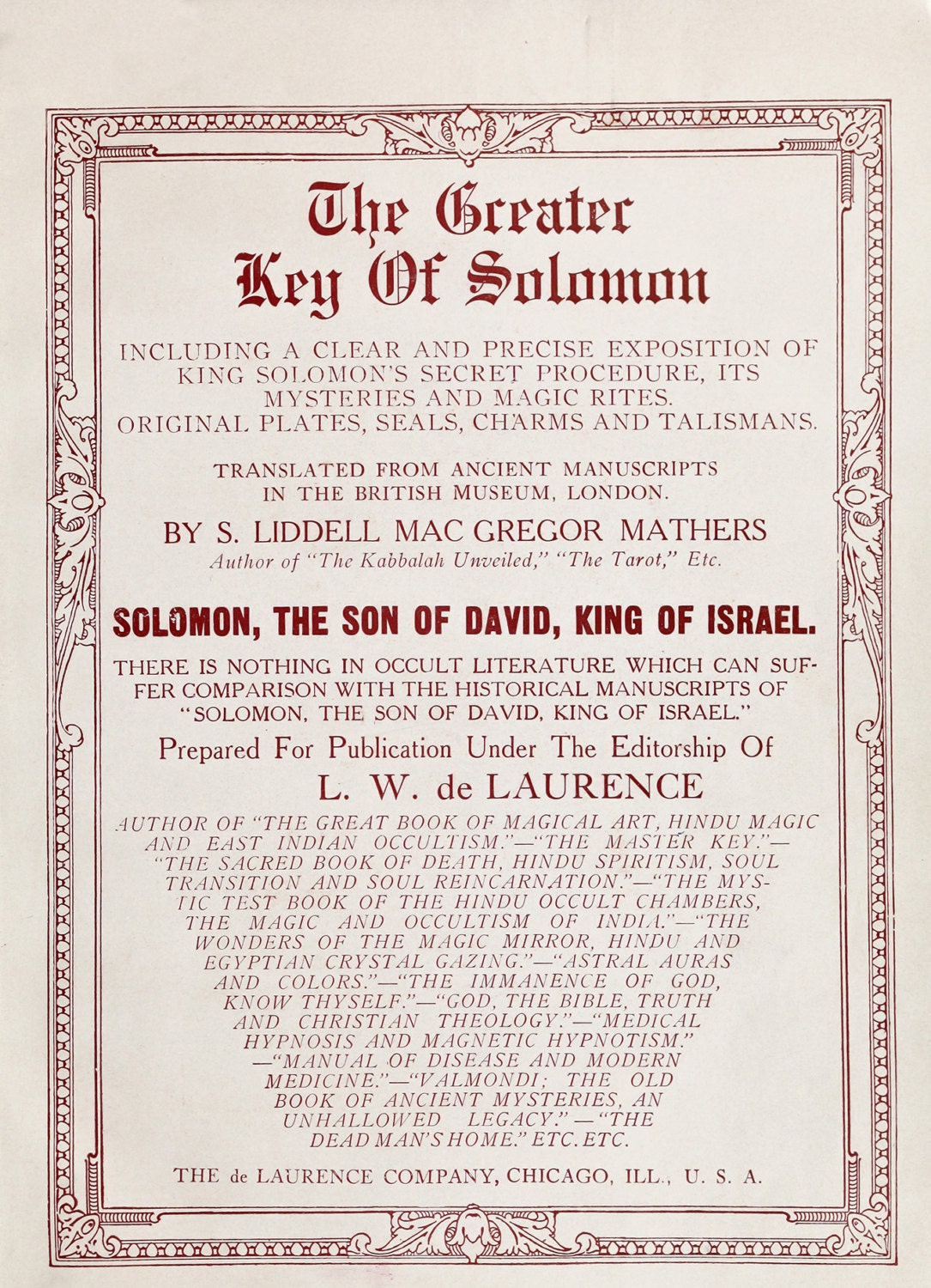 The Greater Key of Solomon FULL BOOK 1914 Edition alte Magie Grimoire ...