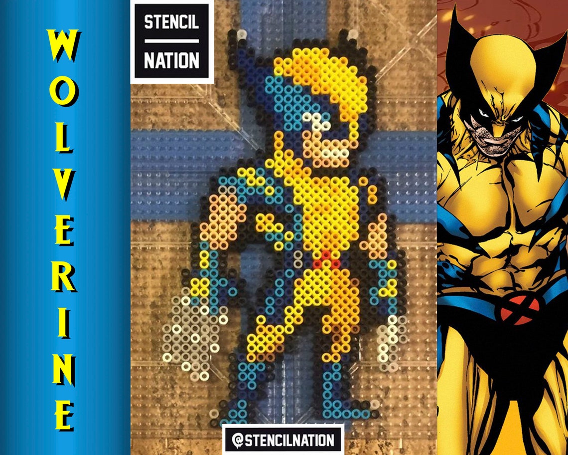 Wolverine Marvel Comics 8bit Pixel Art Perler Figure | Etsy