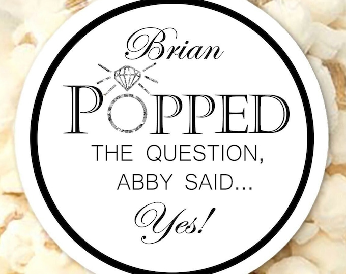 He Popped the Question, She Said Yes / Engagement Party Kettle Corn ...