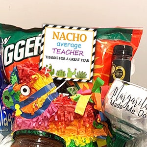 Mexican Gift Basket Tag "nacho Average Teacher" Gift Tag - Etsy