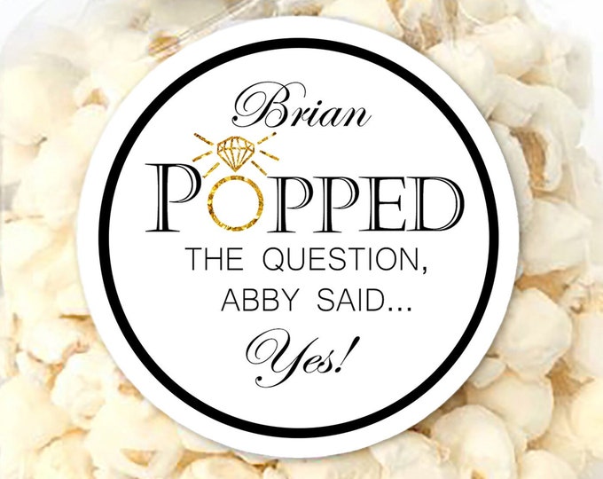 He Popped the Question, She Said Yes! / Engagement Party Kettle Corn ...