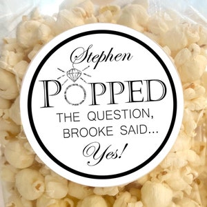 He Popped the Question, She Said Yes! / Engagement Party Kettle Corn ...