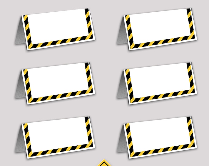 Printable Food & Drink Labels / Seating Cards for Construction Birthday ...