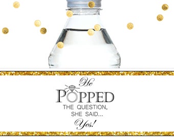 He Popped the Question, Bridal Shower Label, Engagement Party, Wedding ...