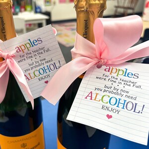 Teacher Gift / Alcohol Gift Tag / Alcohol Bottle Label - Etsy