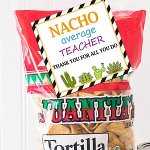 Nacho Average TEACHER Gift Tag / Nacho Average PARENT Gift Tag - Etsy