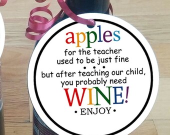 Printable Teacher Wine Gift Tags, Funny Teacher Appreciation Gift ...