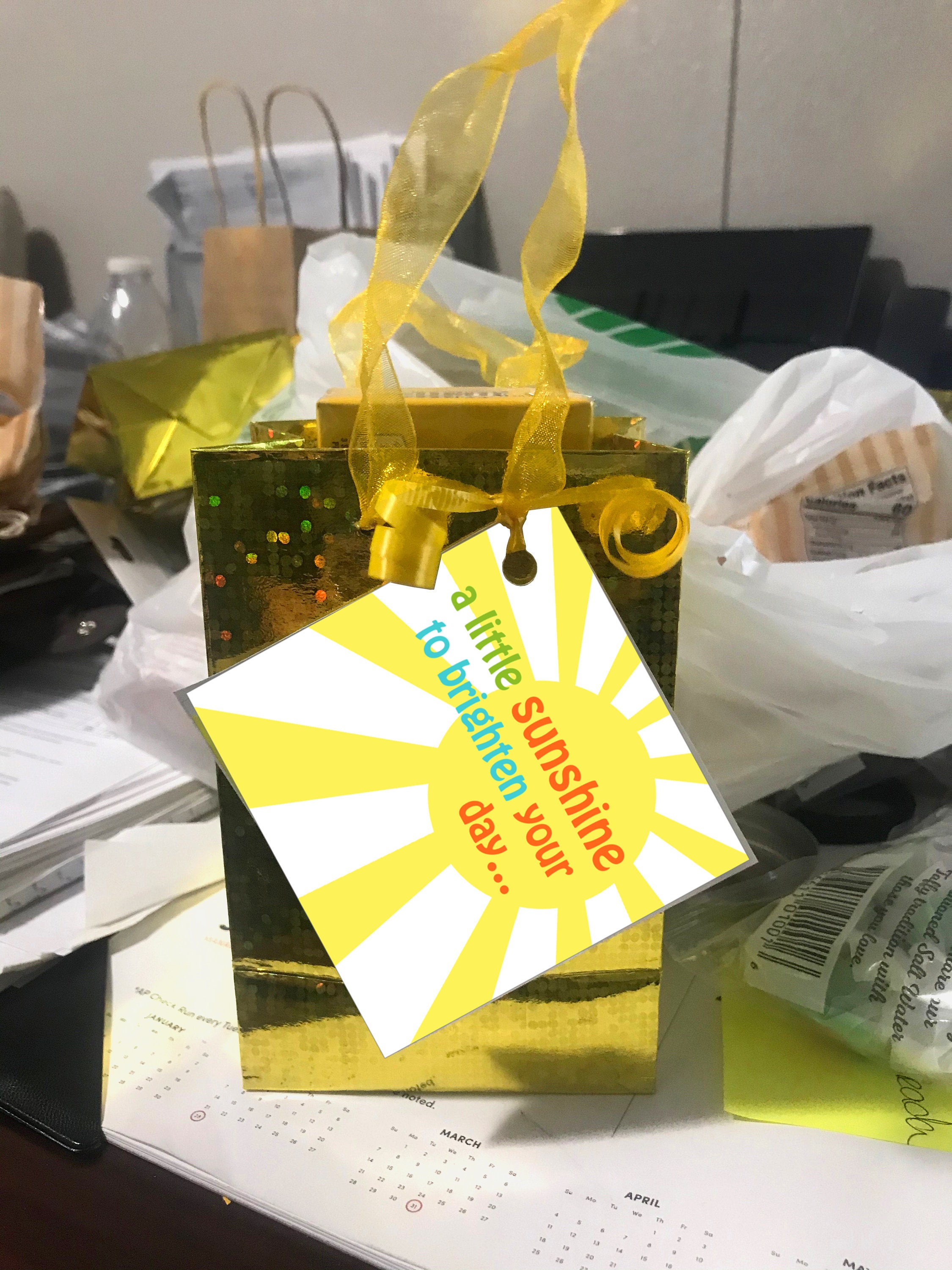 Sending Sunshine Box of Sunshine Printable Gift Tag Friend | Etsy