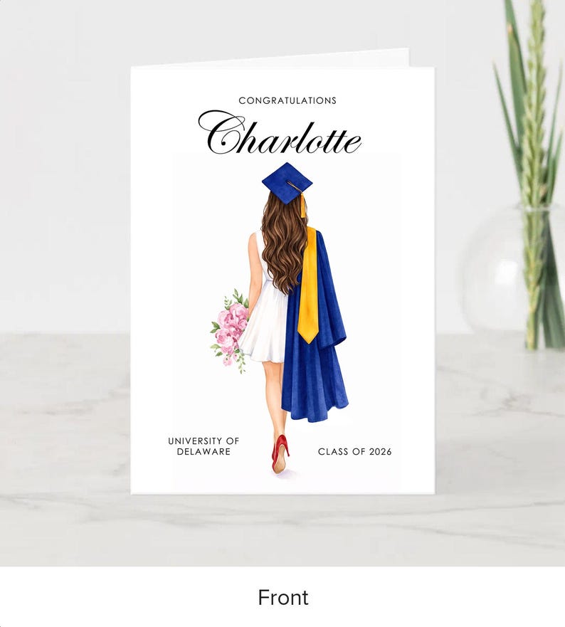 Girl Graduation Card 5x7" / Personalized Custom / Class of 2026 - Etsy