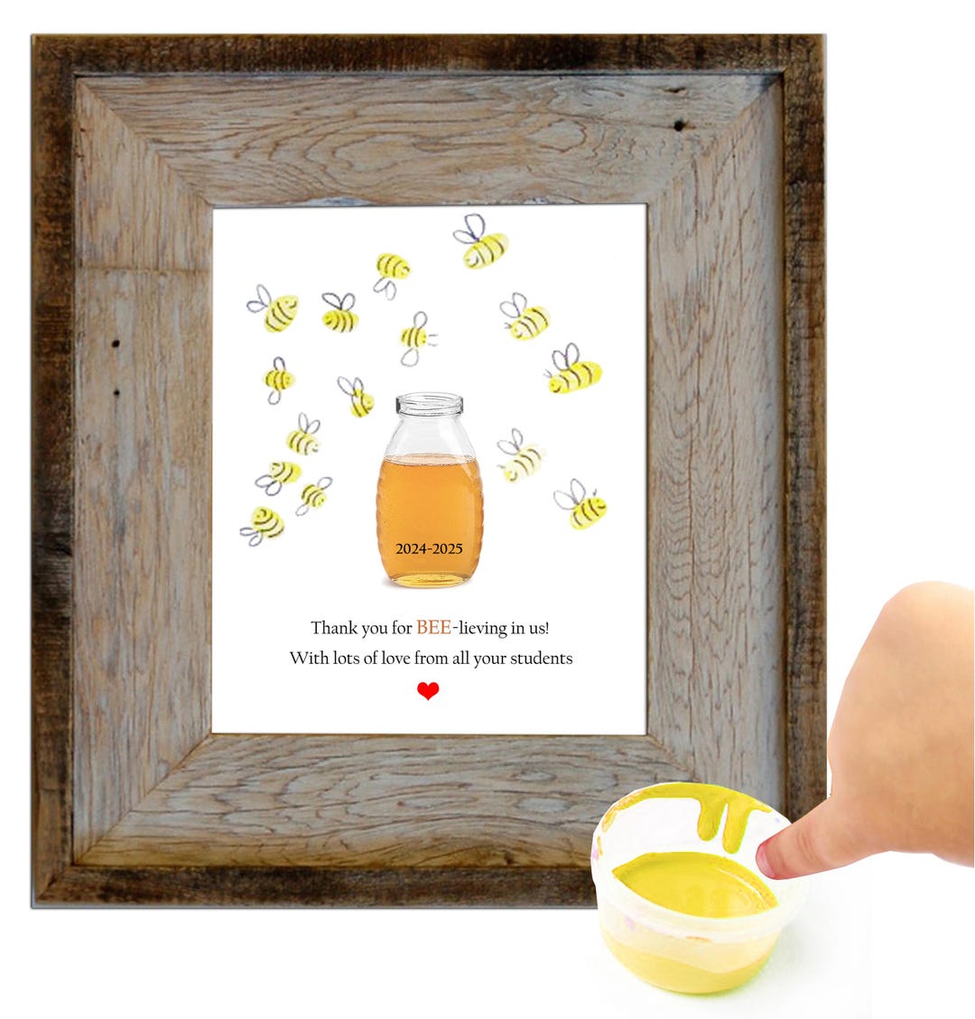INSTANT DOWNLOAD Fingerprint Bumblebee Teacher Gift / Thank You for Bee ...