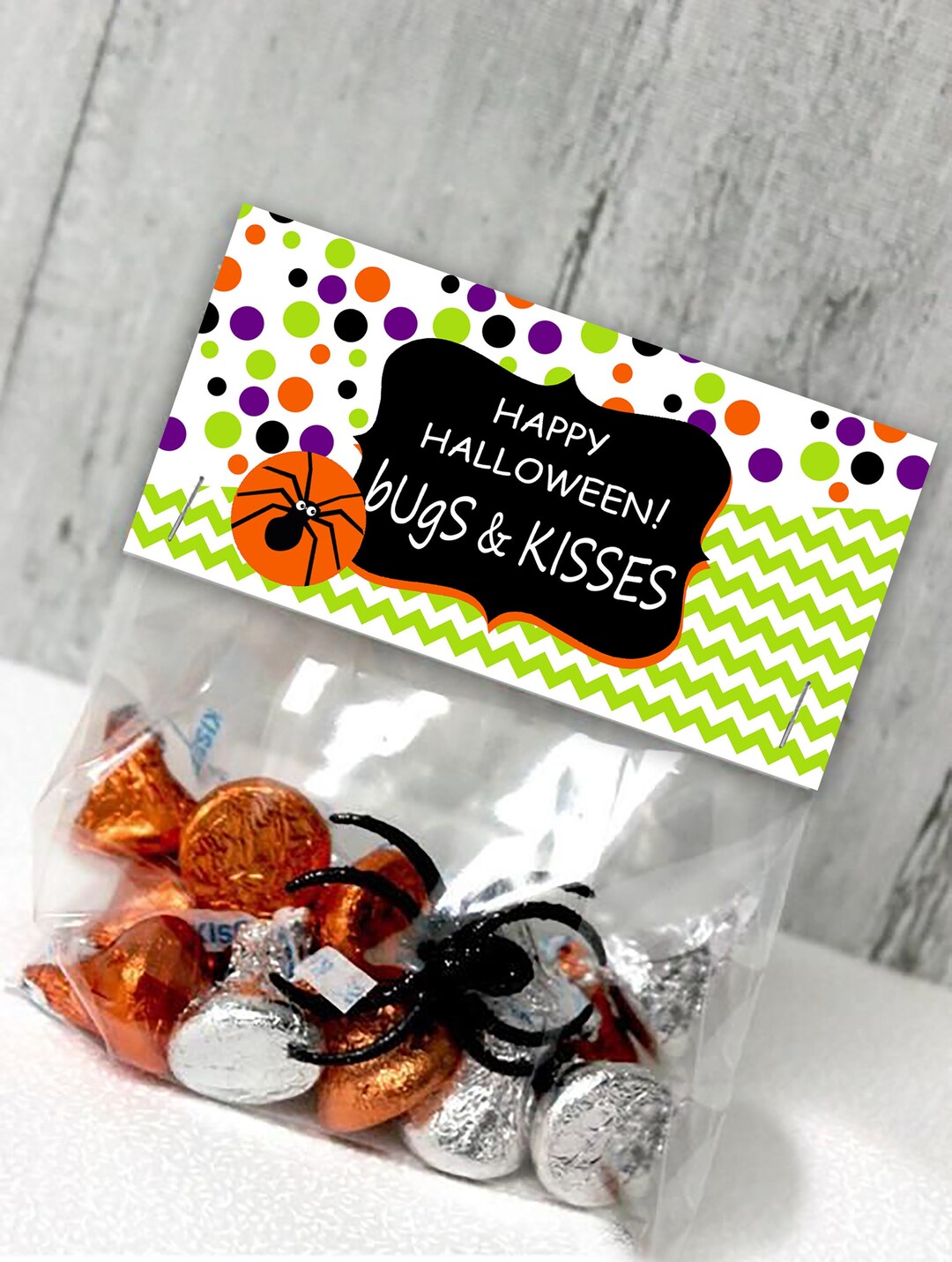 Bugs and Kisses Halloween Treat Bag Topper - Etsy