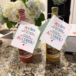 Instant Download Printable Alcohol Gift Tag for Teacher Gift - Etsy