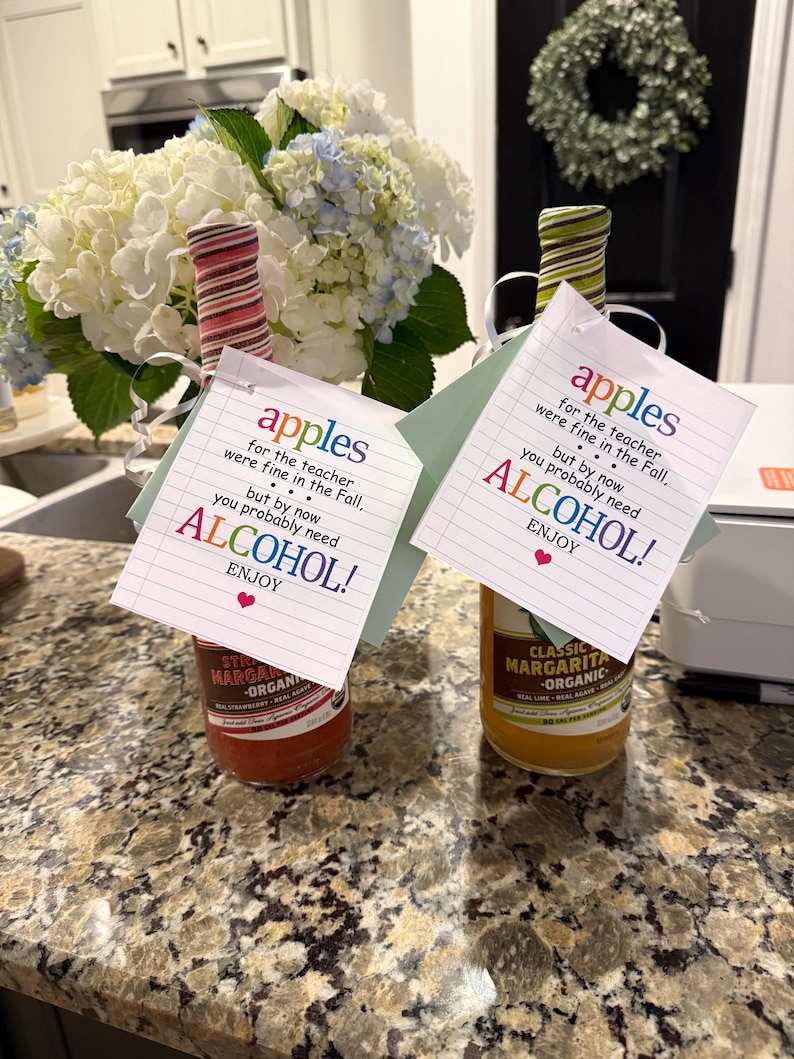 Instant Download Printable Alcohol Gift Tag for Teacher Gift - Etsy