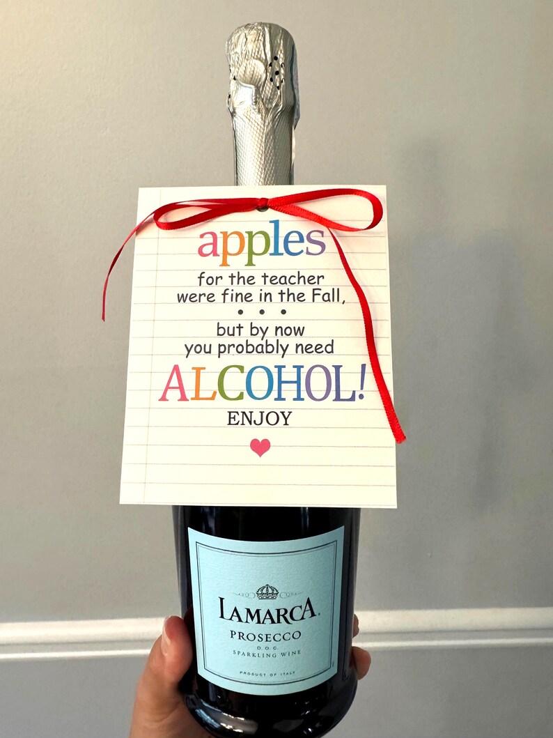 Teacher Gift / Alcohol Gift Tag / Alcohol Bottle Label - Etsy