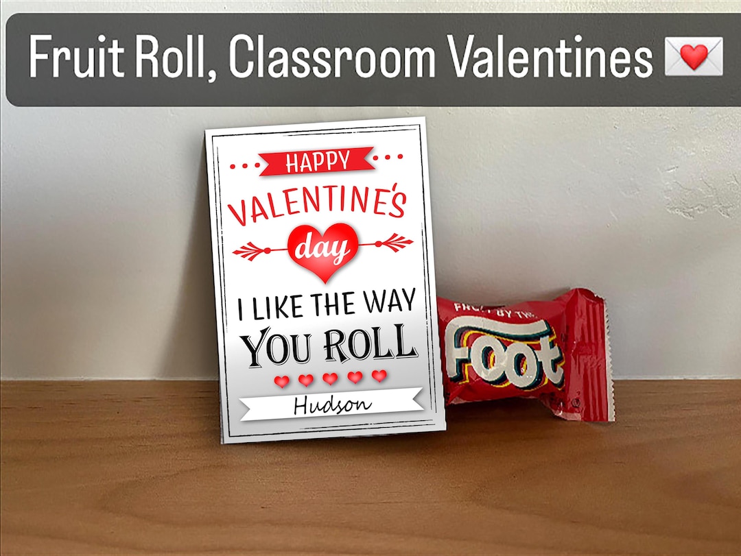 Fruit Roll Valentine's Day Cards / I Like the Way You Roll - Etsy
