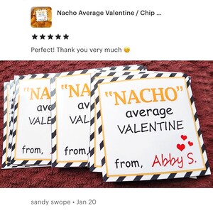 Nacho Average Valentine / Chip Bag Label / Printable - Etsy