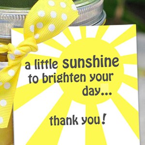 Printable SUNSHINE Gift Tag / a Little Sunshine to Brighten Your Day ...