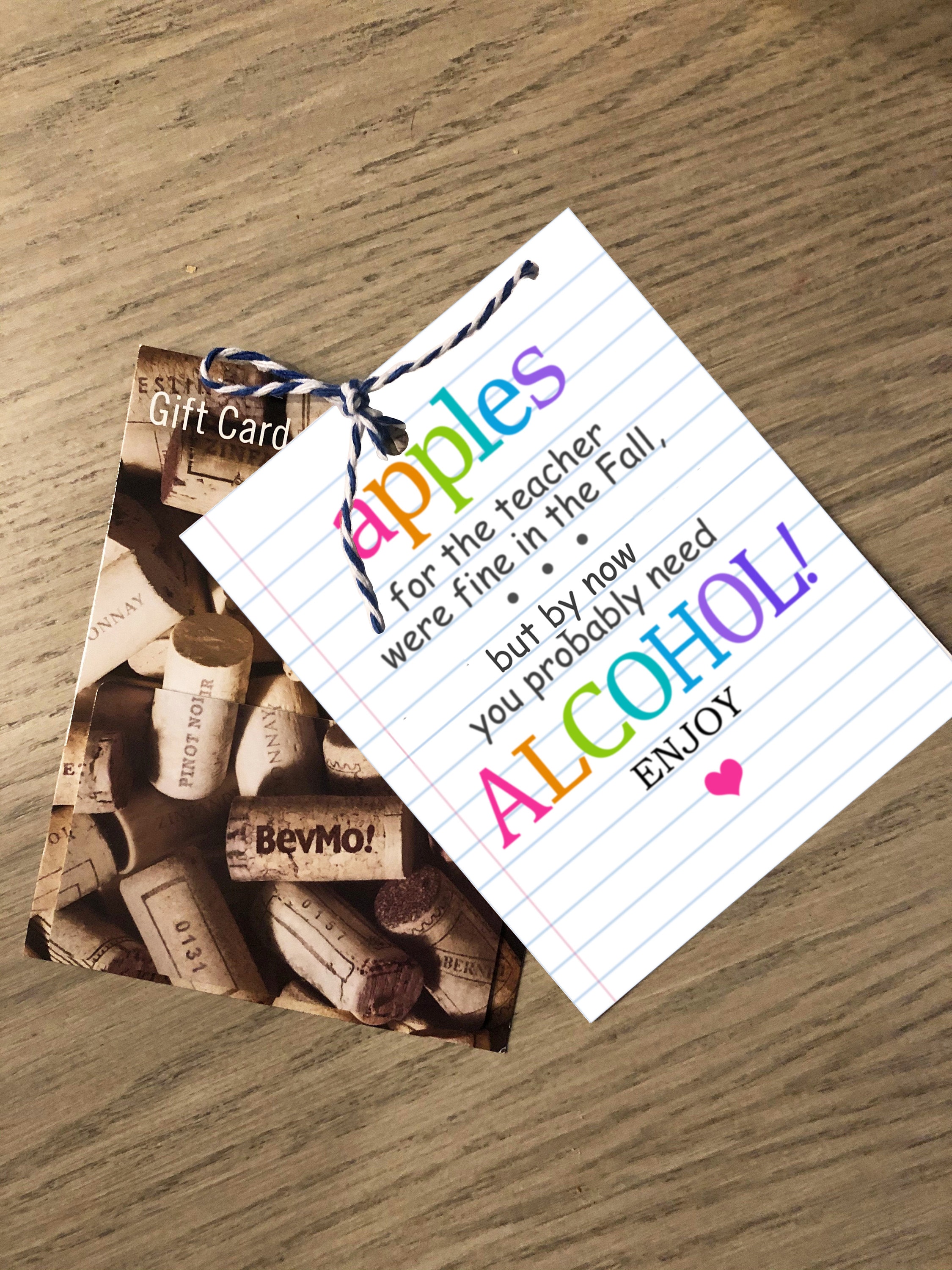 Instant Download Printable Alcohol Gift Tag for Teacher Gift - Etsy Canada