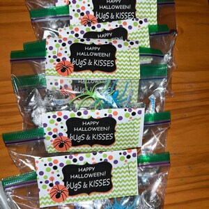 Bugs and Kisses Halloween Treat Bag Topper - Etsy