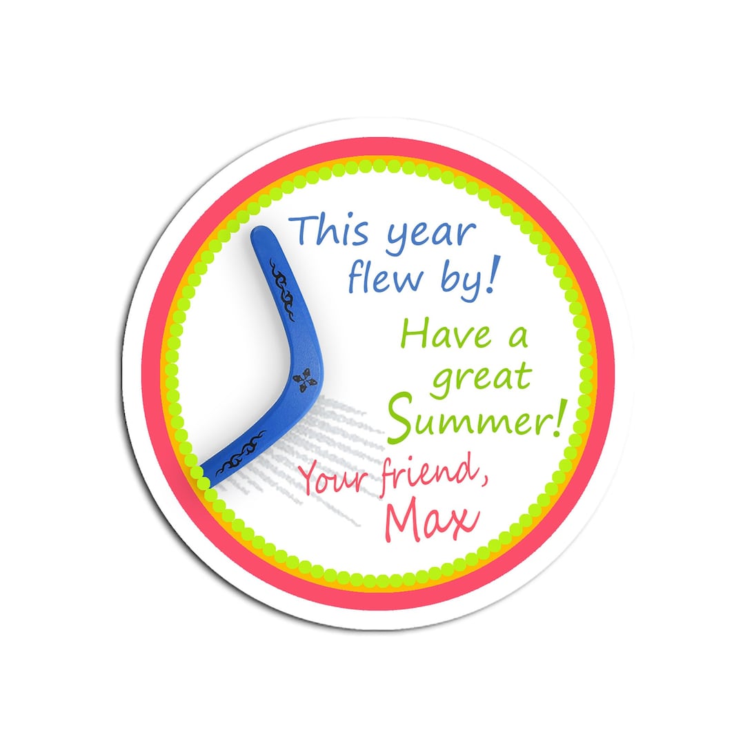End of Year Student Gift / Boomerang Sticker / This Year Flew By! Have ...
