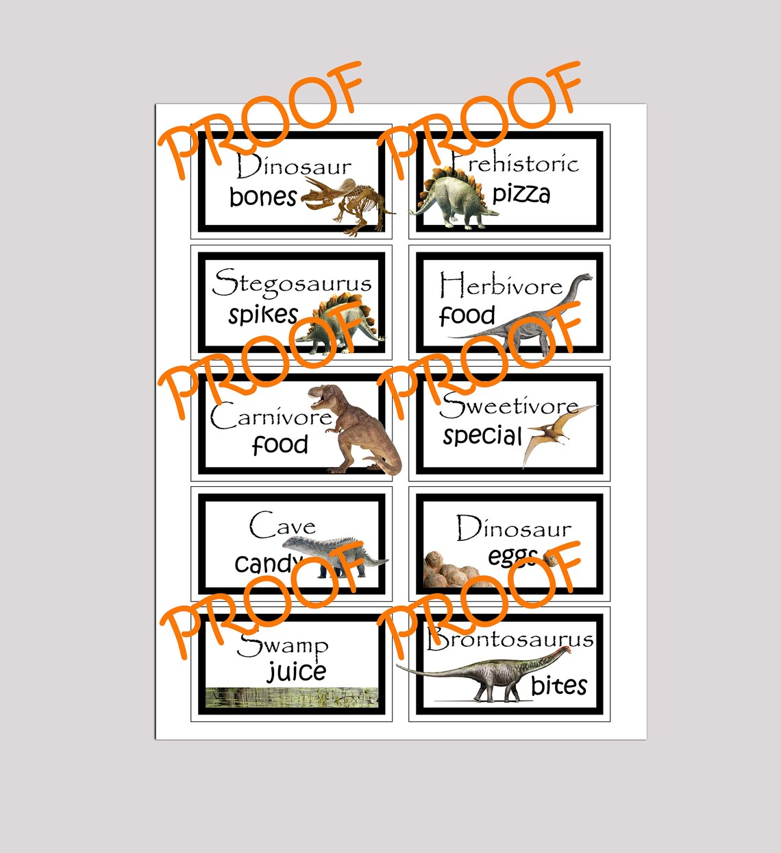 Printable Dinosaur Food Label Signs for Dinosaur Birthday - Etsy