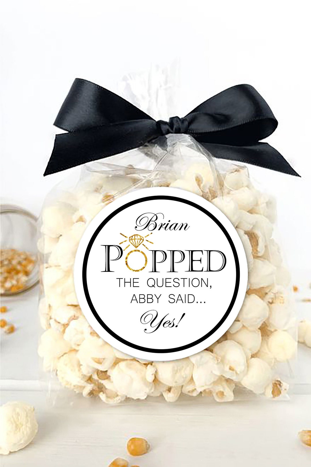 He Popped the Question, She Said Yes! / Engagement Party Kettle Corn ...