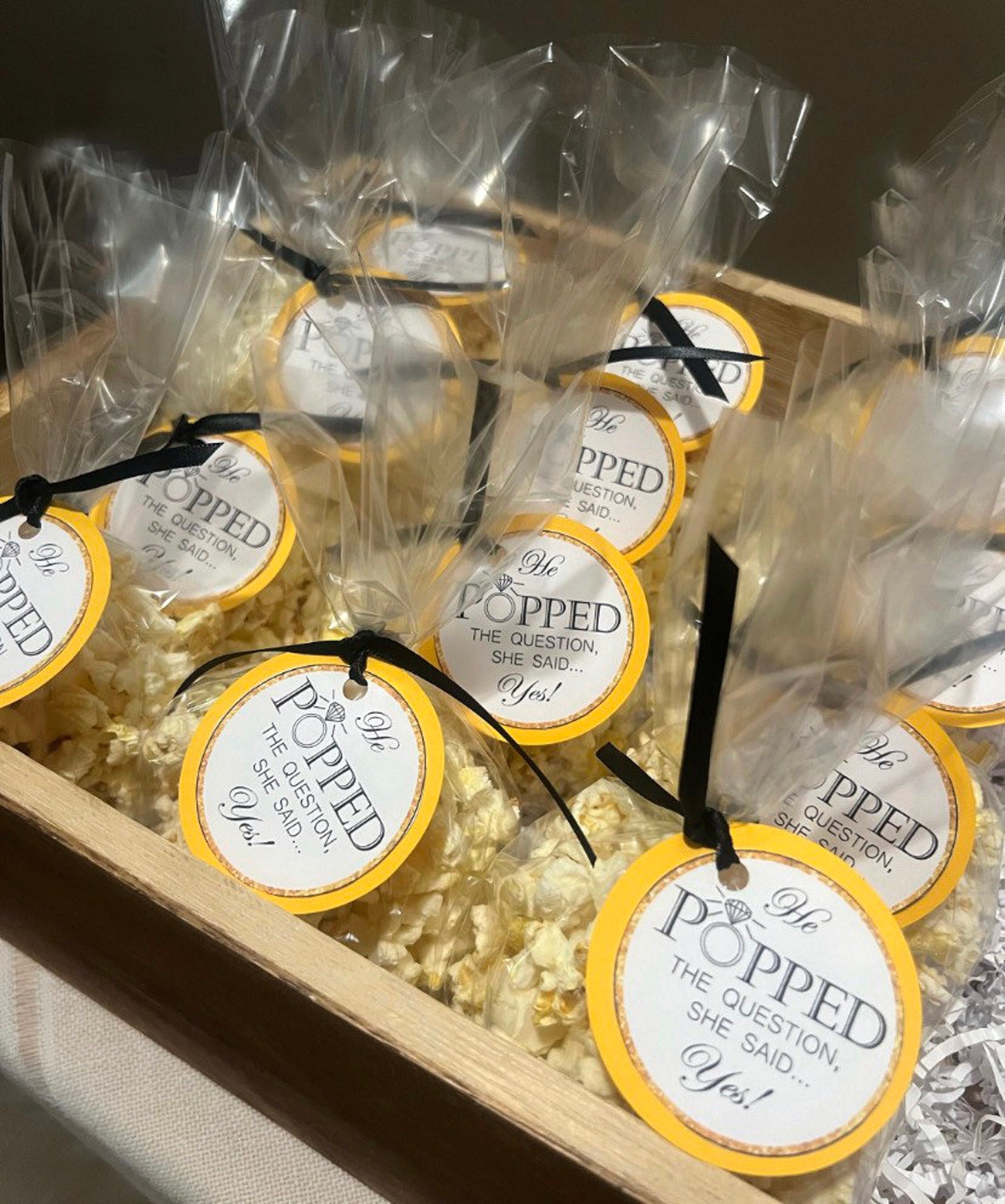 Printable Popcorn Labels for Engagement Party / He Popped the Question ...