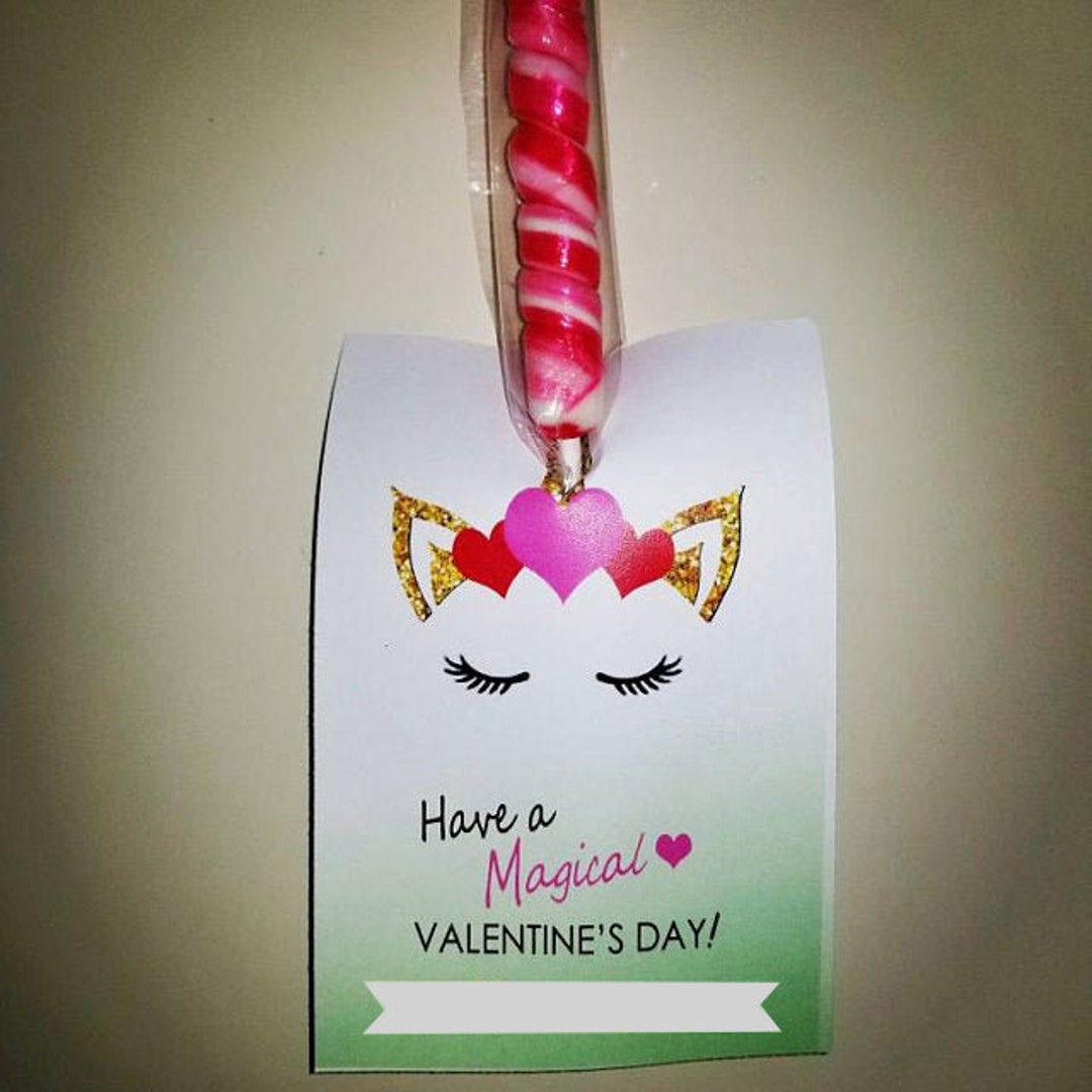 Unicorn Lollipop Valentine Cards / Printable - Etsy