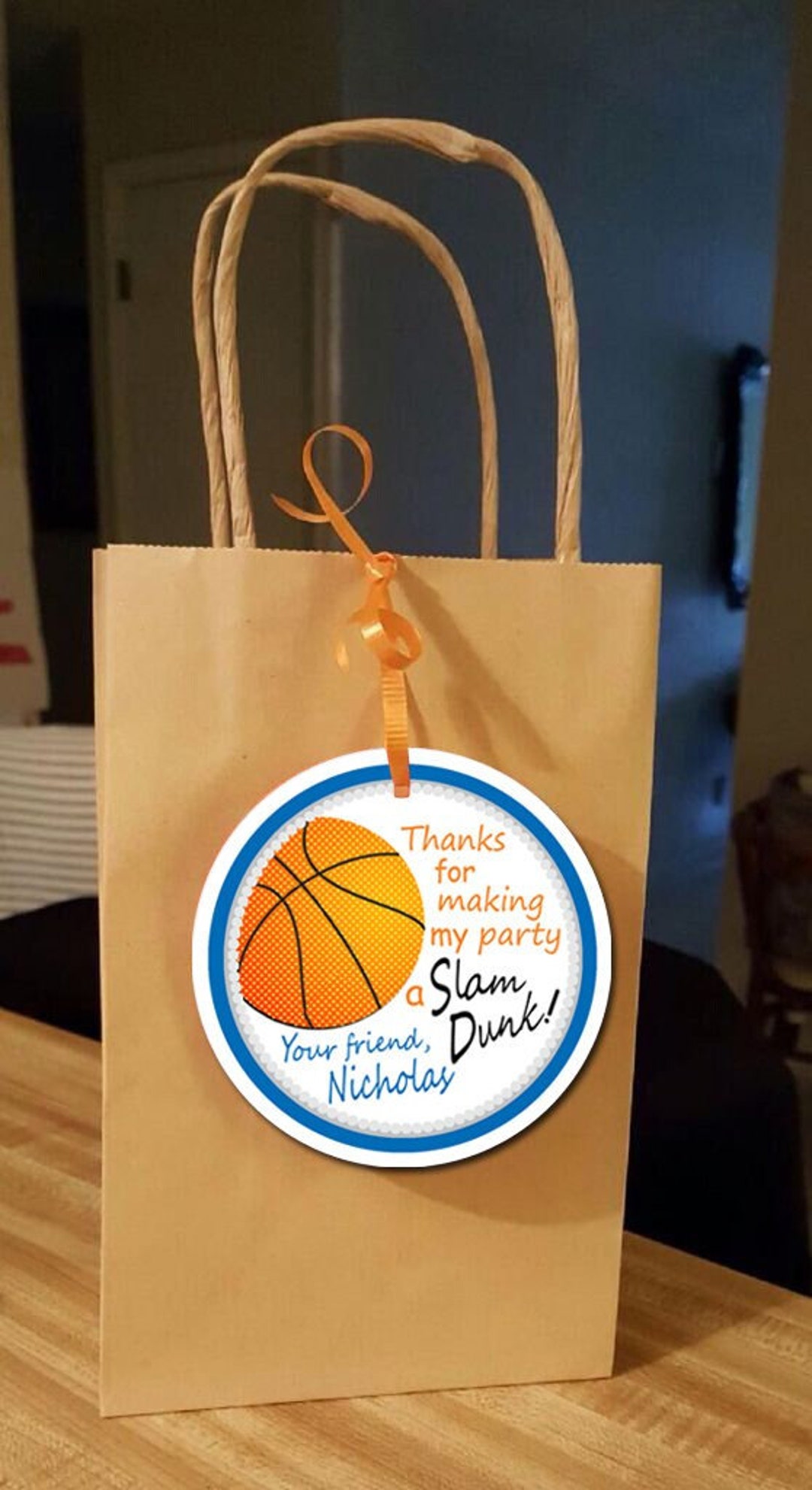 Basketball Party Favor Tag / Thank You Tag / Knicks Birthday - Etsy