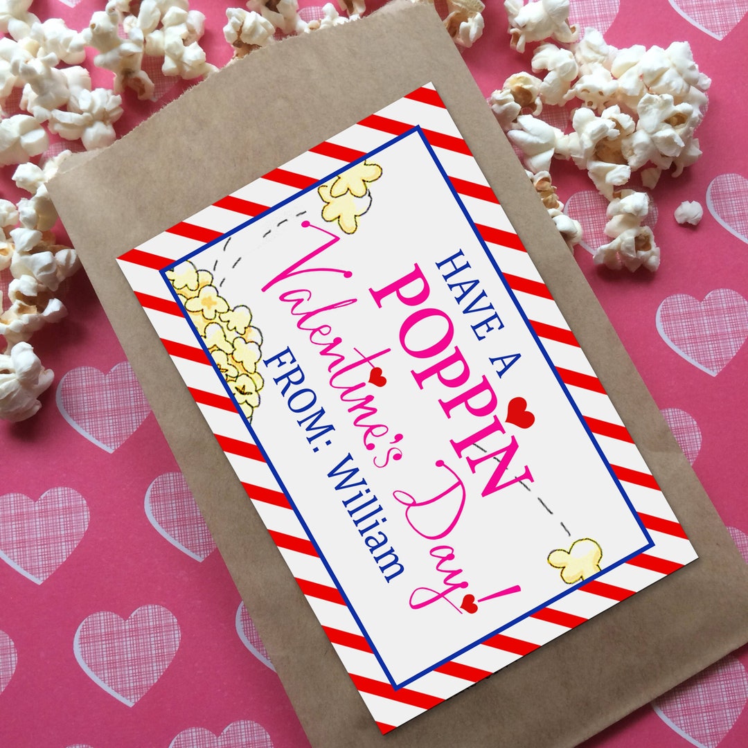 Popcorn Valentine Labels / Have a POPPIN Valentine's Day - Etsy