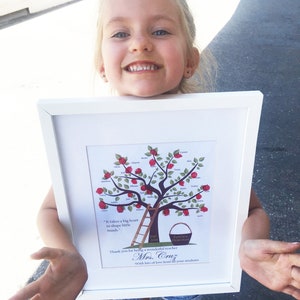 Personalized Teacher Gift / Fingerprint Apple Tree / you - Etsy
