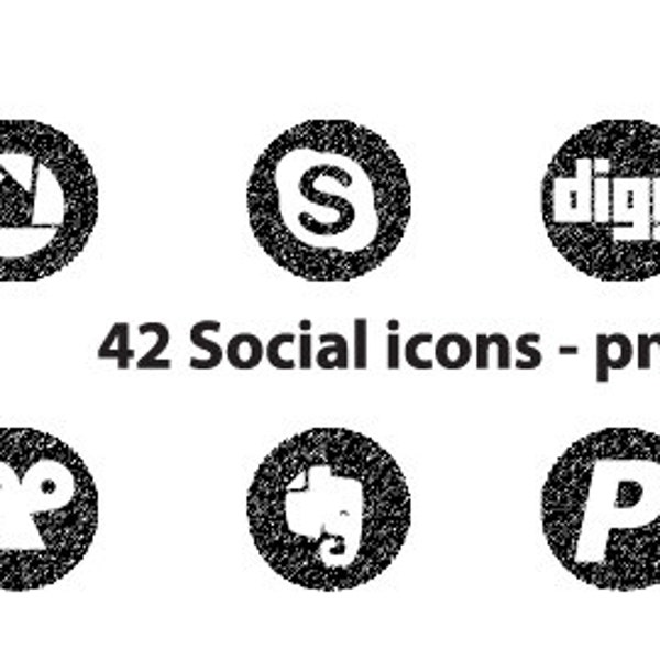 42 Round Social Icons, 50 X 50 Px Png, 200 X 200 Px , Png ,psd - Etsy UK