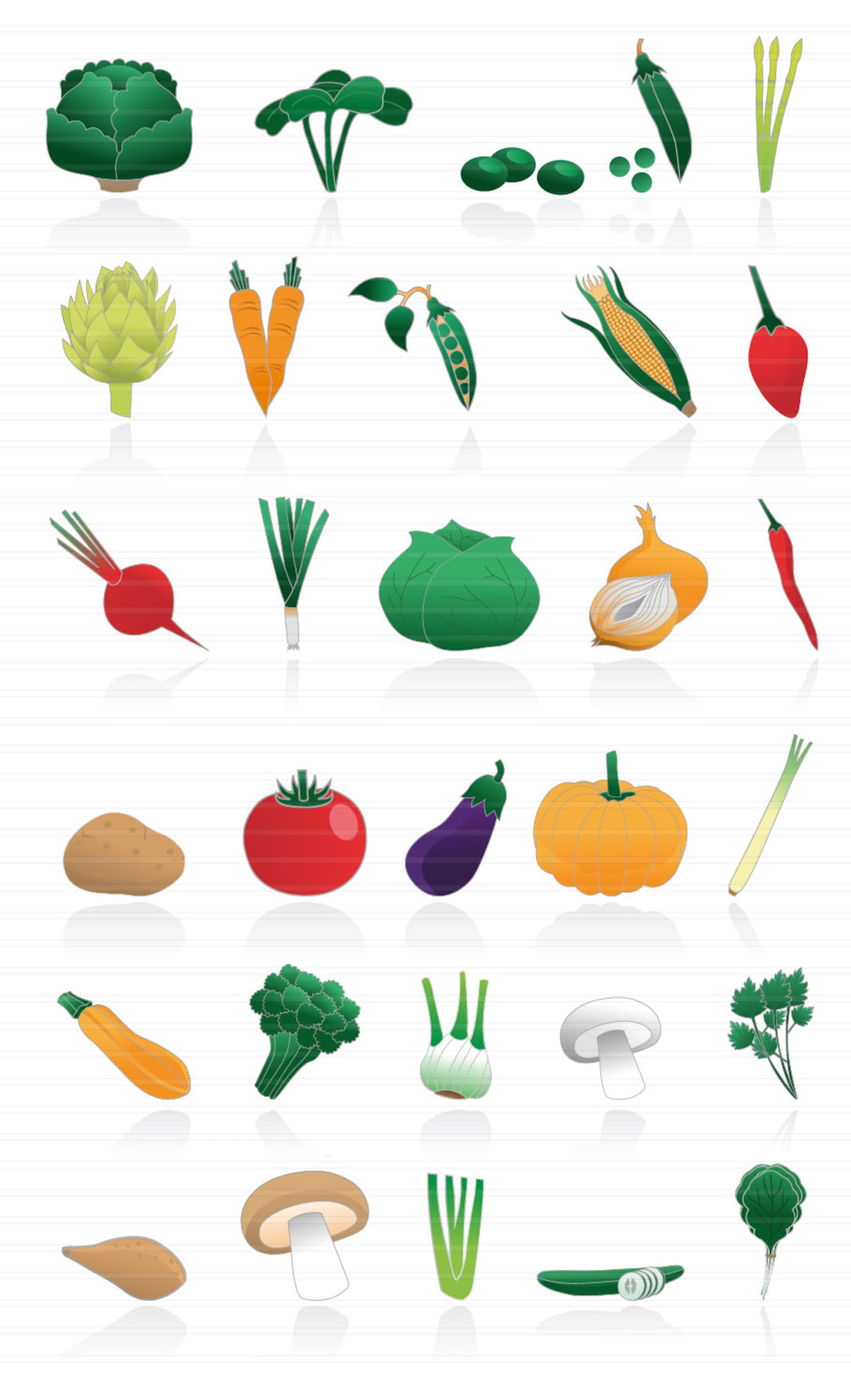 30 Clip Art Vegetables Ai,psd, Eps, Png - Etsy