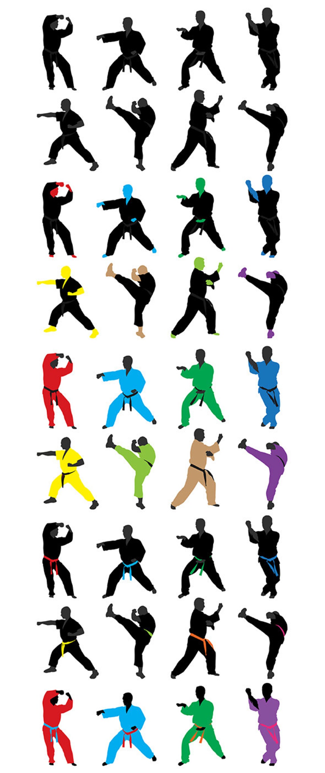 Karate Clip Art 36 High Resolution Png Martial Arts Clip Art - Etsy