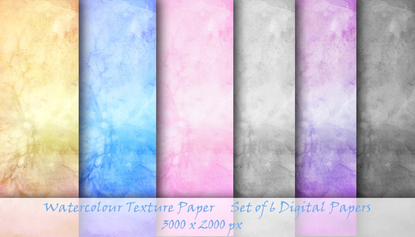 Scrapbooking Watercolor On Canvas Colorful Digital Papers Papercraft ...