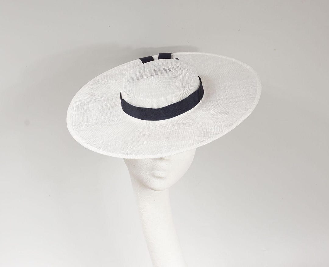 Ready Made, White Boater, Royal Ascot Hat, Derby Hat, Occasion Hat ...